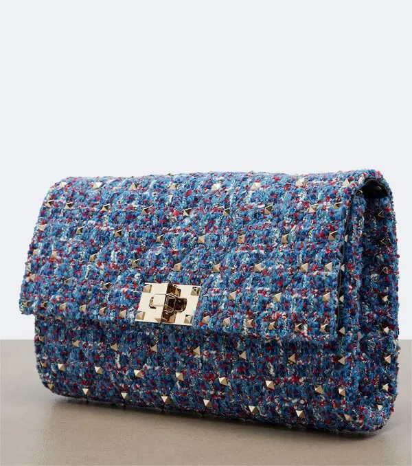 Valentino Garavani Rockstud Spike Tweed Shoulder Bag