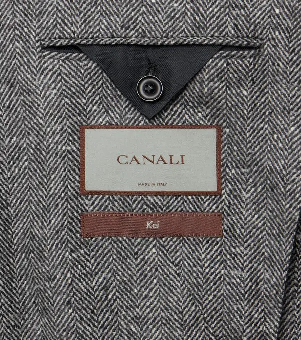 Canali Herringbone Wool And Cashmere Blazer