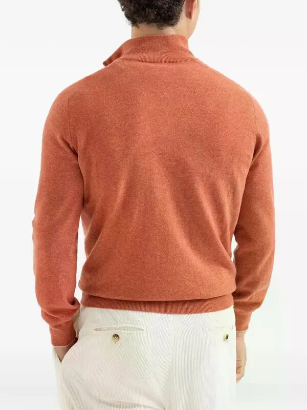 Brunello Cucinelli Cashmere Half-zip Sweater - Orange