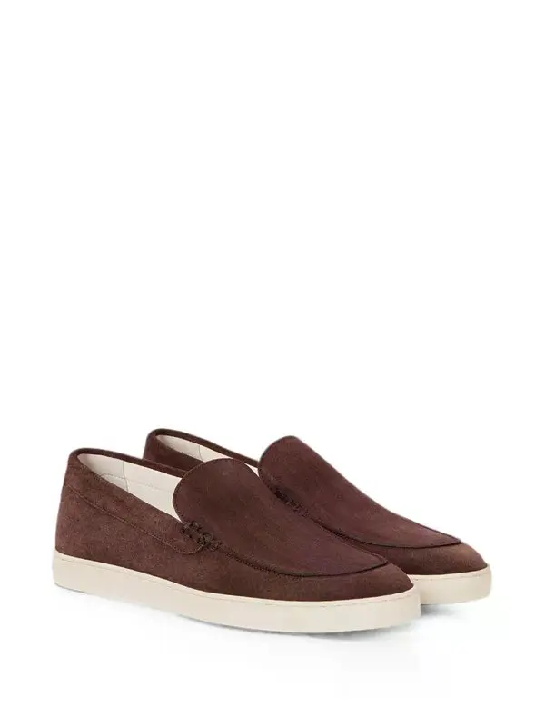Brunello Cucinelli Chevron-effect Suede Loafer Sneakers