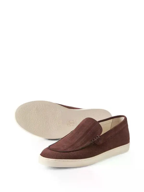 Brunello Cucinelli Chevron-effect Suede Loafer Sneakers