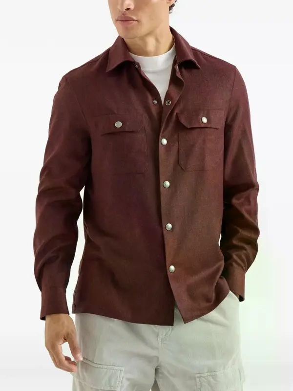 Brunello Cucinelli Flannel Chest-pockets Shirt Jacket