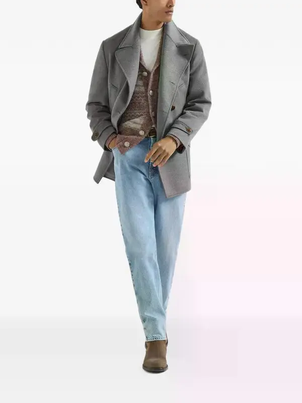 Brunello Cucinelli Virgin Wool Cloth Four-pocket Pea Coat