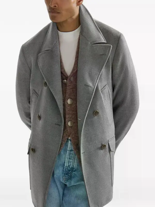 Brunello Cucinelli Virgin Wool Cloth Four-pocket Pea Coat