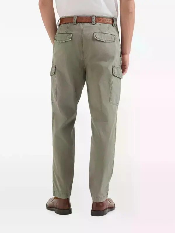 Brunello Cucinelli Peached Cotton Gabardine Trousers With Cargo Pockets