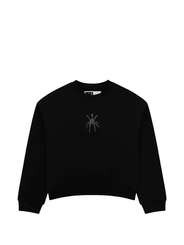 SP5DER Rhinestone-embellished Spider-motif Sweatshirt