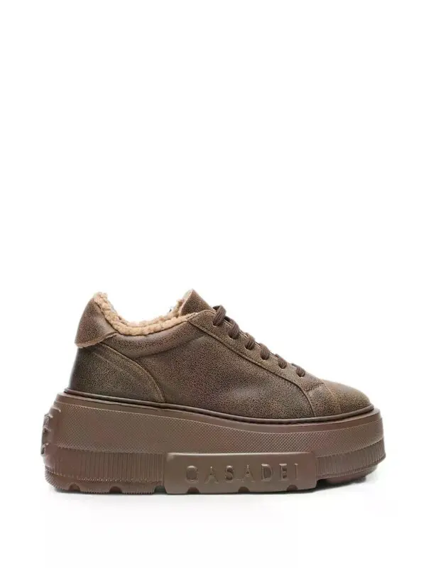 Casadei Nexus Crack-effect Sneakers - Brown