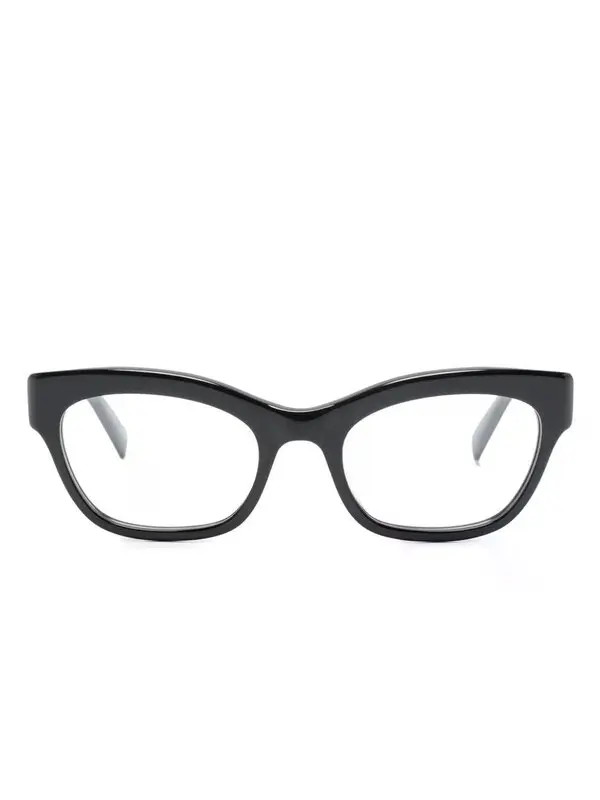 Saint Laurent Logo-print Round-frame Glasses - Black