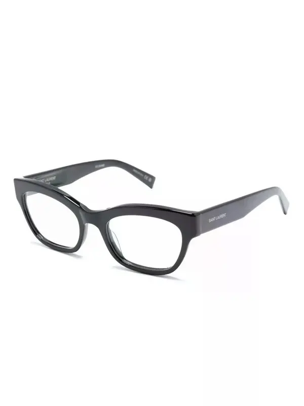 Saint Laurent Logo-print Round-frame Glasses