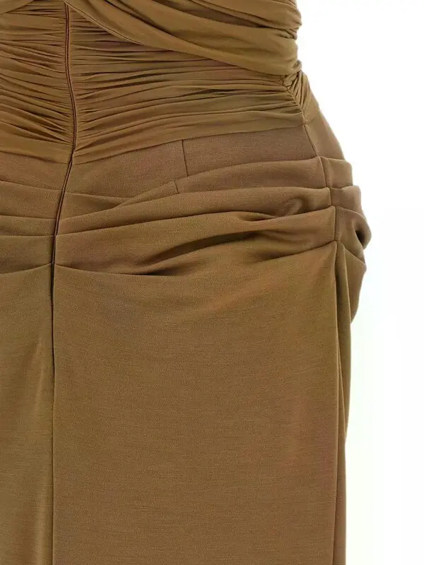 Magda Butrym Draped Strapless Midi Dress
