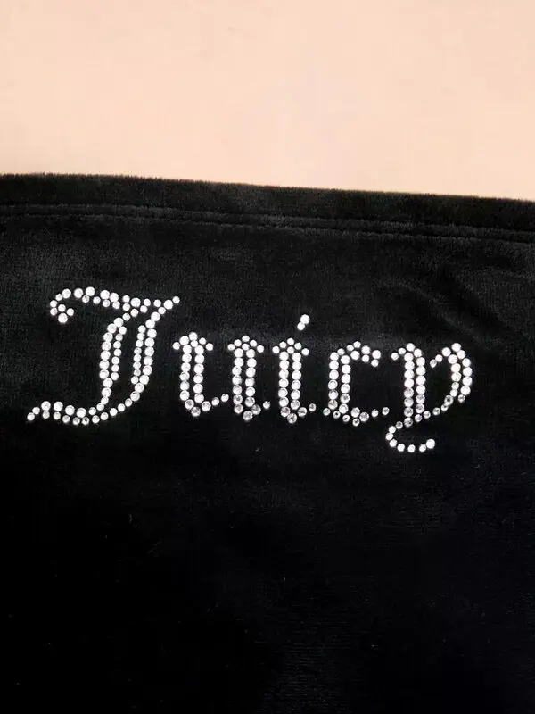 Juicy Couture Rhinestone Embellished Velvet Mini Dress
