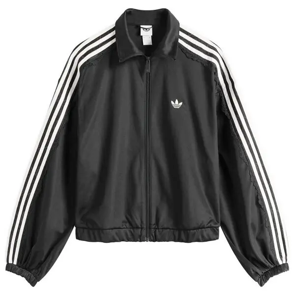 Adidas Lace Trimmed Oversized Track Top - Black