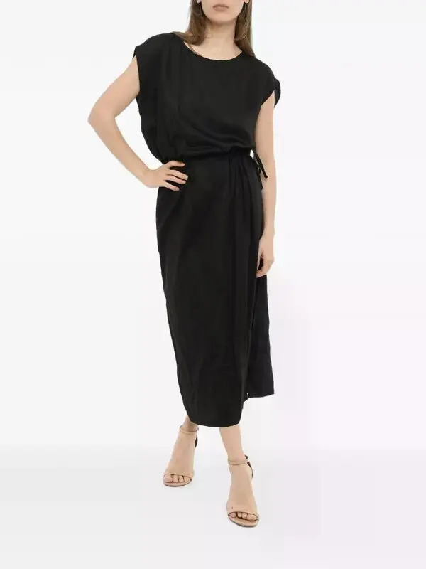 Woolrich Twill Drawstring Waist Midi Dress
