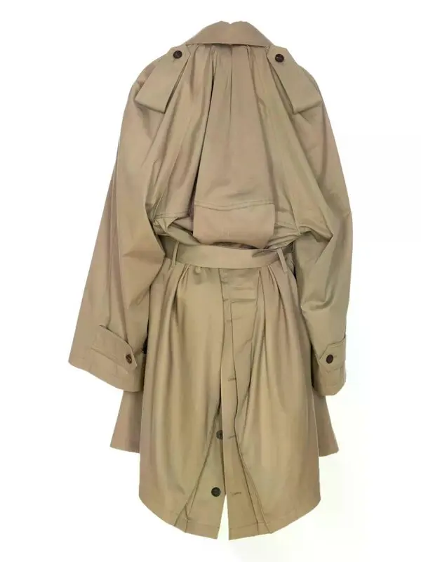 Balenciaga Draped-neck Double-breasted Trench Coat