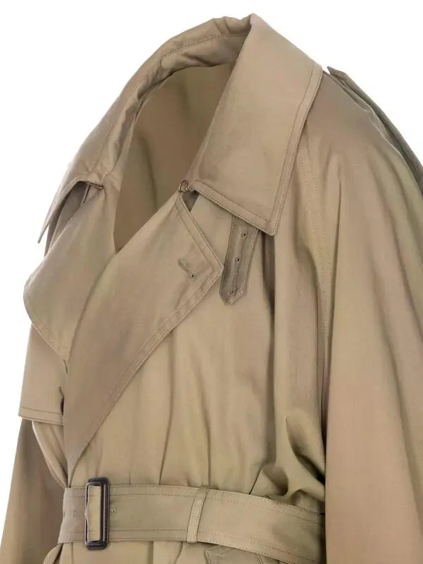 Balenciaga Draped-neck Double-breasted Trench Coat