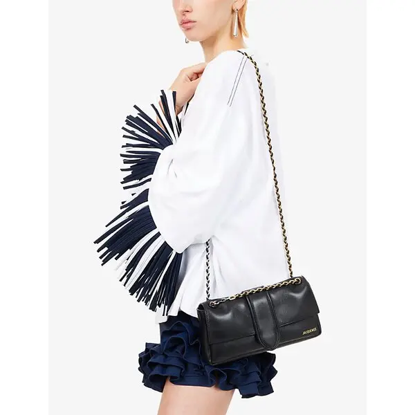 Jacquemus The Bambino Chaîne Leather Shoulder Bag - Black