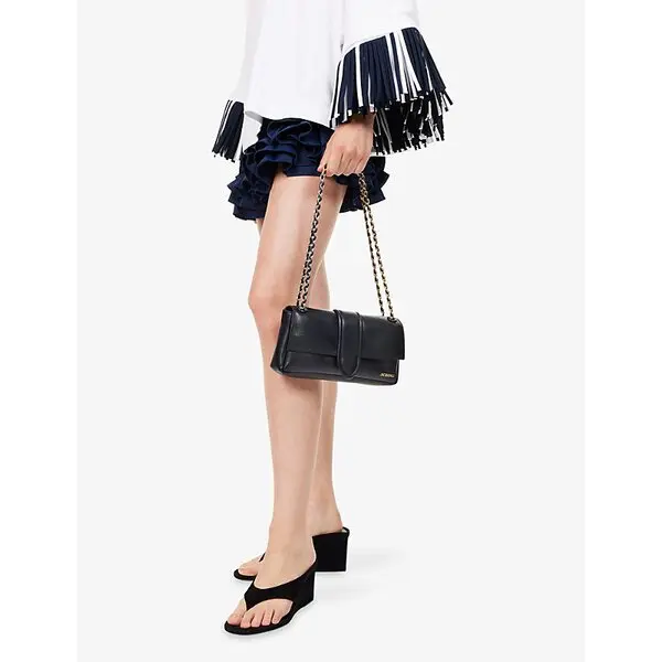 Jacquemus The Bambino Chaîne Leather Shoulder Bag - Black