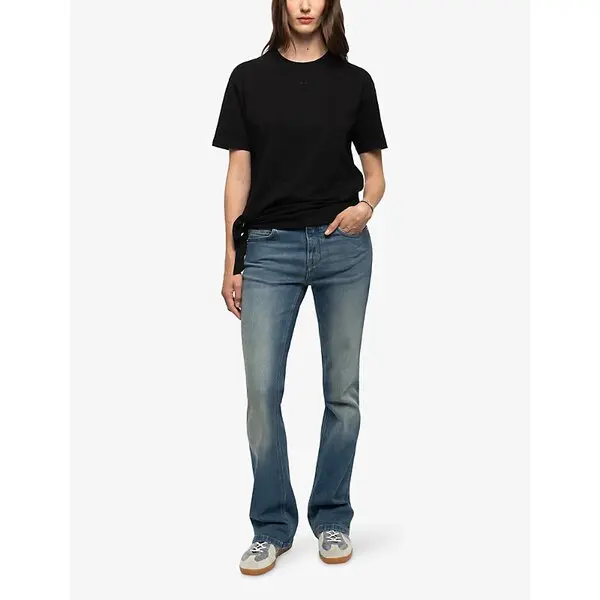 Zadig&Voltaire Edda Embellished Cotton-jersey T-shirt