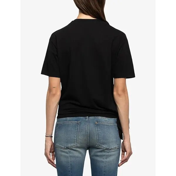 Zadig&Voltaire Edda Embellished Cotton-jersey T-shirt