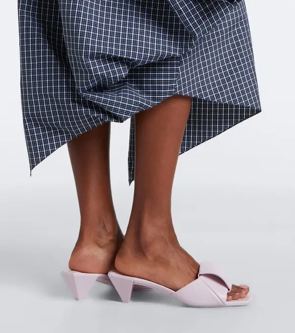 Loewe Origami Leather Mules - Pink