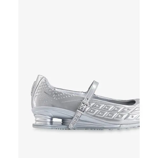 Nike Shox Calistra Woven Mary Jane Trainers - Metallic Silver Metallic