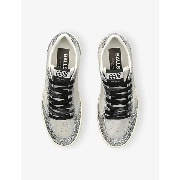 GOLDEN GOOSE Ballstar Glitter And Suede Trainers