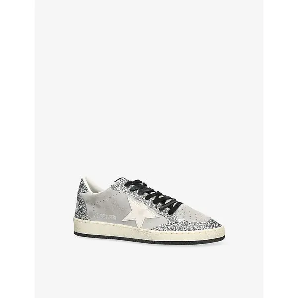 GOLDEN GOOSE Ballstar Glitter And Suede Trainers