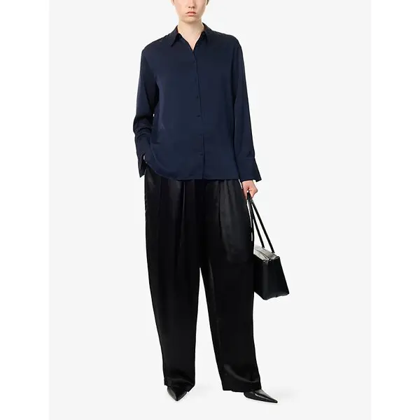 Veronica Beard Lloyd Relaxed-fit Satin Shirt