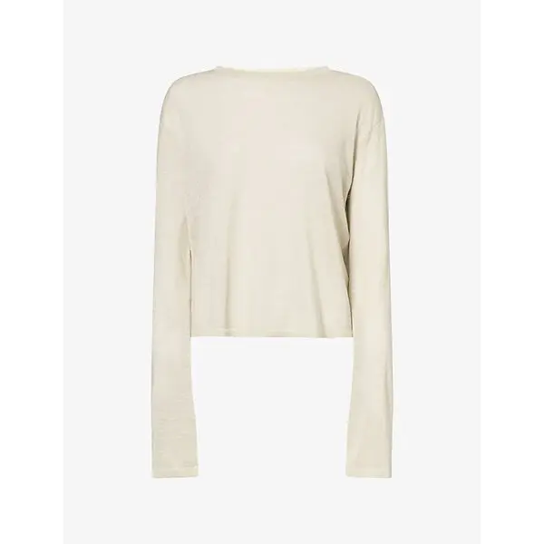 AYA MUSE Nira Semi-sheer Linen-blend Top