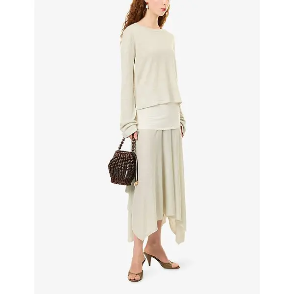 AYA MUSE Nira Semi-sheer Linen-blend Top