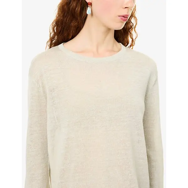 AYA MUSE Nira Semi-sheer Linen-blend Top