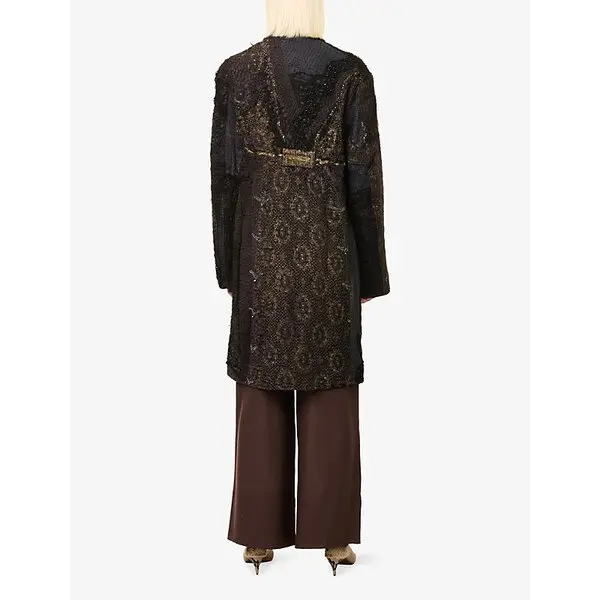 By Walid Embroidered Duster Woven Coat