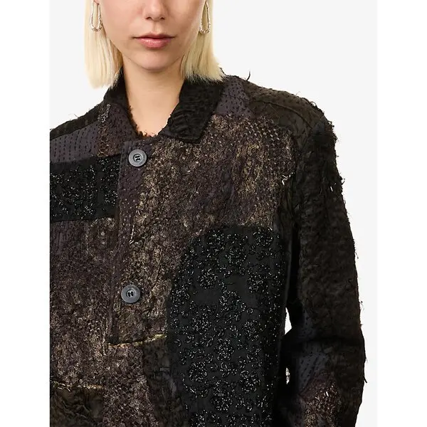 By Walid Embroidered Duster Woven Coat
