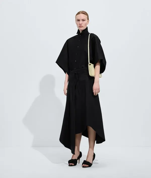 Bottega Veneta Compact Cotton Toile Asymmetric Skirt