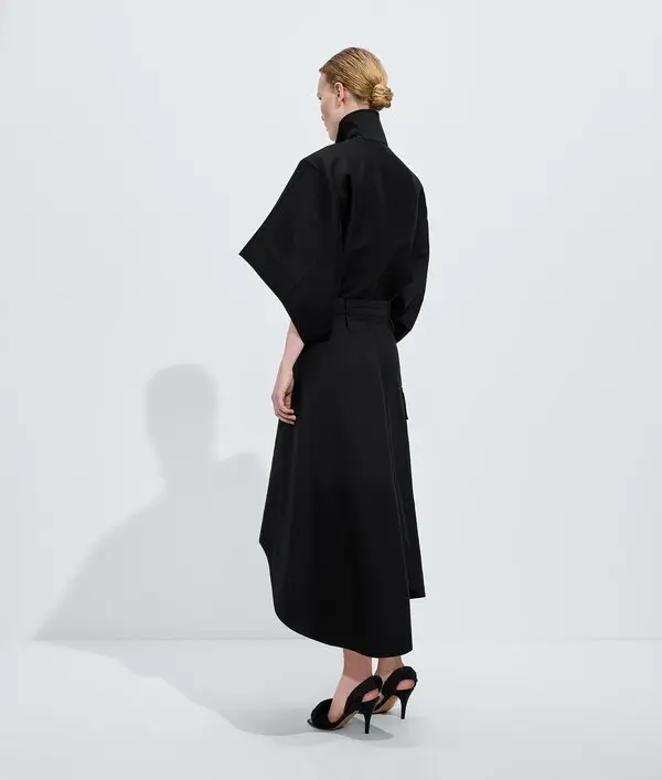 Bottega Veneta Compact Cotton Toile Asymmetric Skirt