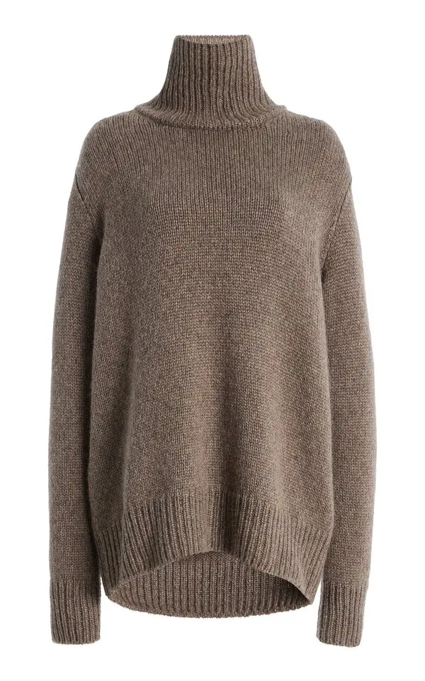 THE ROW Plira Cashmere Turtleneck Sweater - Grey