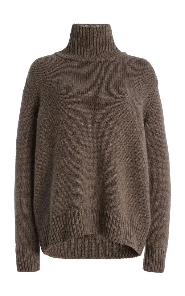 THE ROW Plira Cashmere Turtleneck Sweater - Grey
