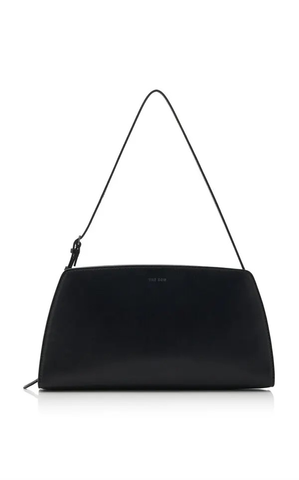 THE ROW Dalia Leather Baguette Bag - Black