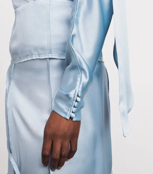 GANNI Satin Scarf Blouse