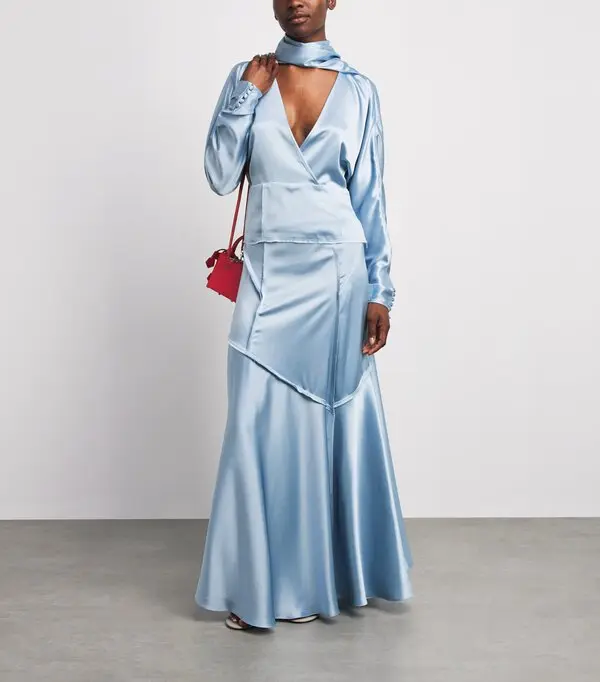 GANNI Satin Maxi Skirt