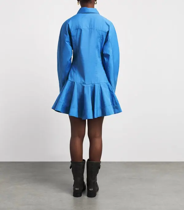 GANNI Stretch-cotton Mini Shirt Dress