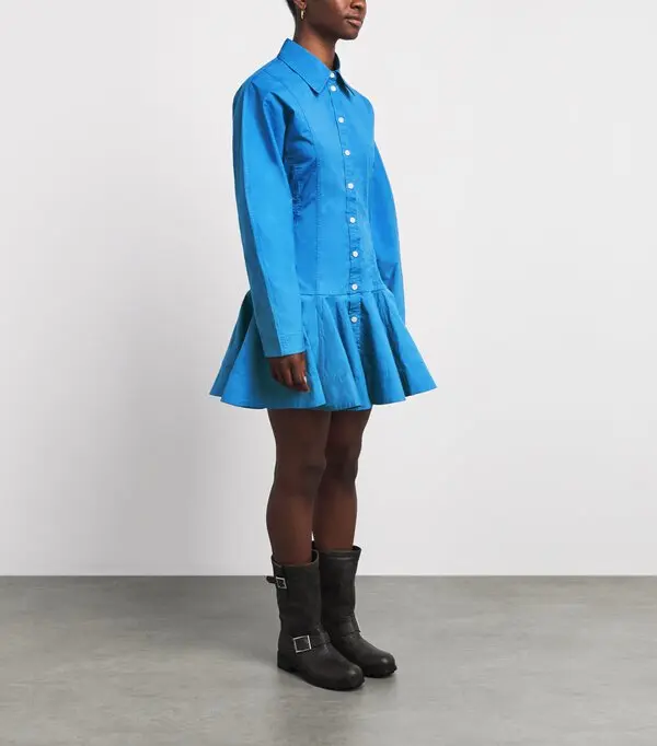 GANNI Stretch-cotton Mini Shirt Dress