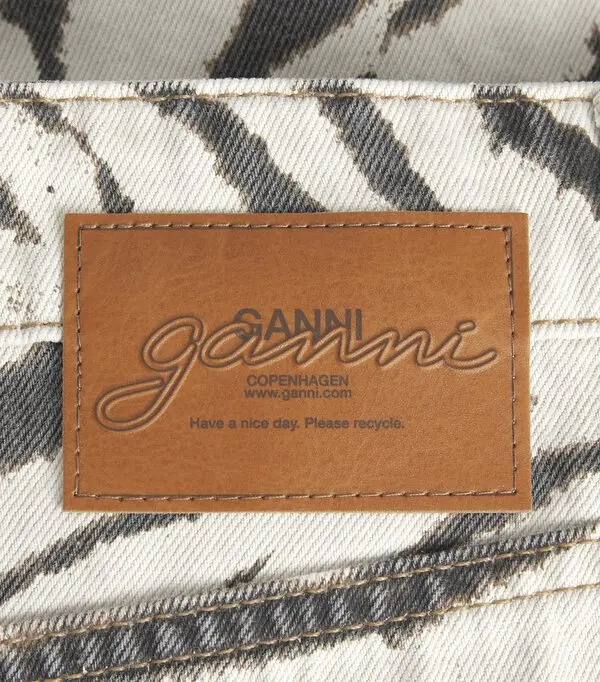 GANNI Zebra Denim Midi Skirt
