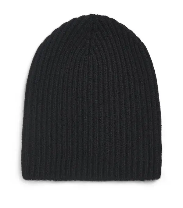 Johnstons Of Elgin Cashmere Ribbed Beanie - Black
