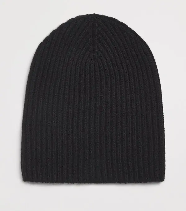 Johnstons Of Elgin Cashmere Ribbed Beanie - Black