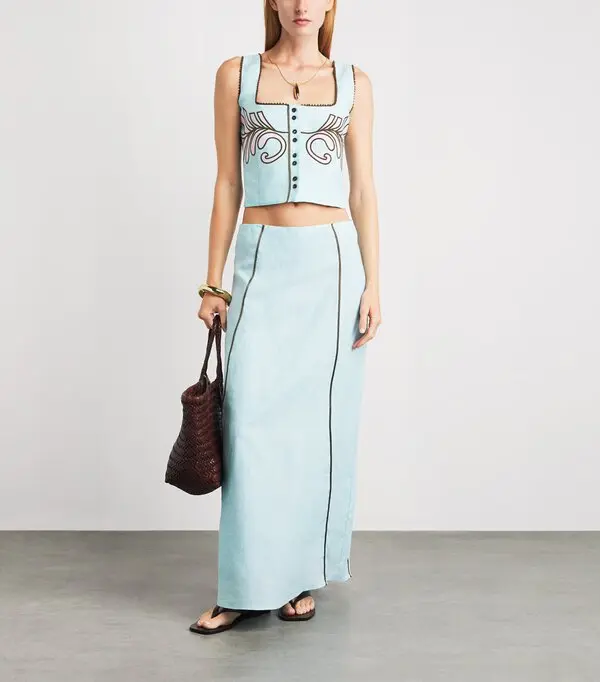Lug Von Siga Linen Amelia Top With Embroidered Detail