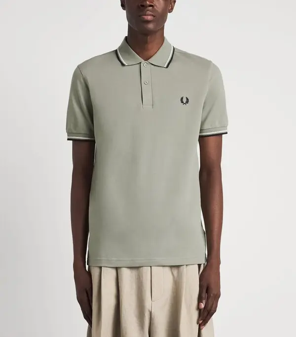 Fred Perry Cotton Twin Tipped Polo Shirt - Green