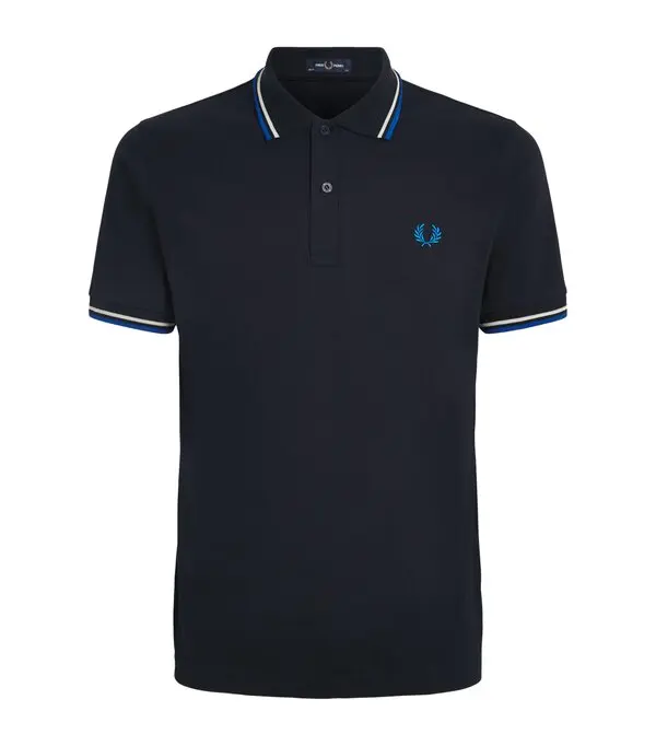 Fred Perry Cotton Twin Tipped Polo Shirt - Navy