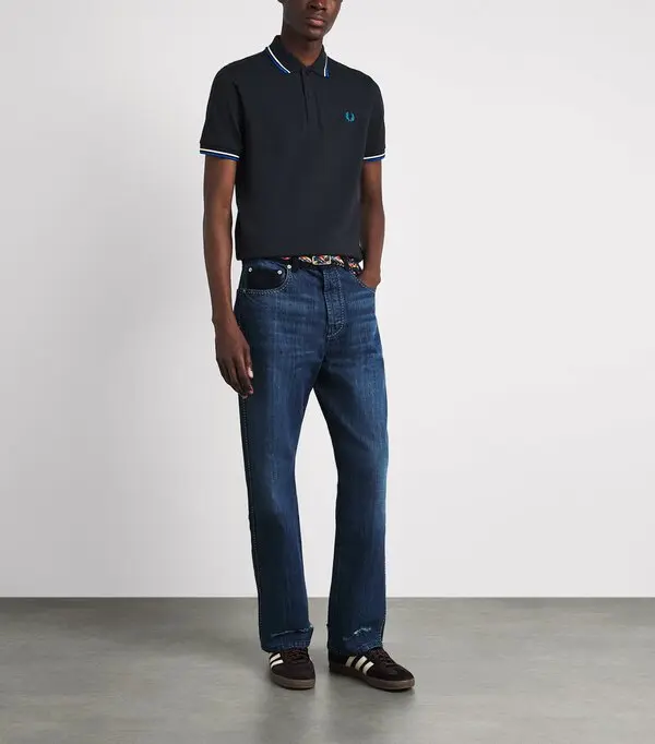 Fred Perry Cotton Twin Tipped Polo Shirt - Navy