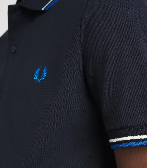 Fred Perry Cotton Twin Tipped Polo Shirt - Navy